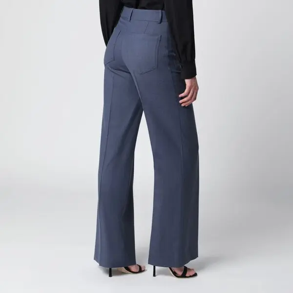 Victoria Beckham Alina Trousers In Mélange Wool Blend