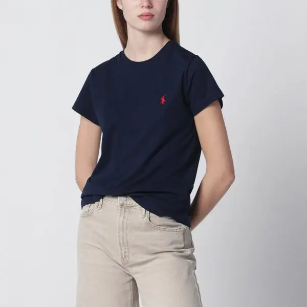 Polo Ralph Lauren Cotton T-shirt With Embroidered Logo - Blue