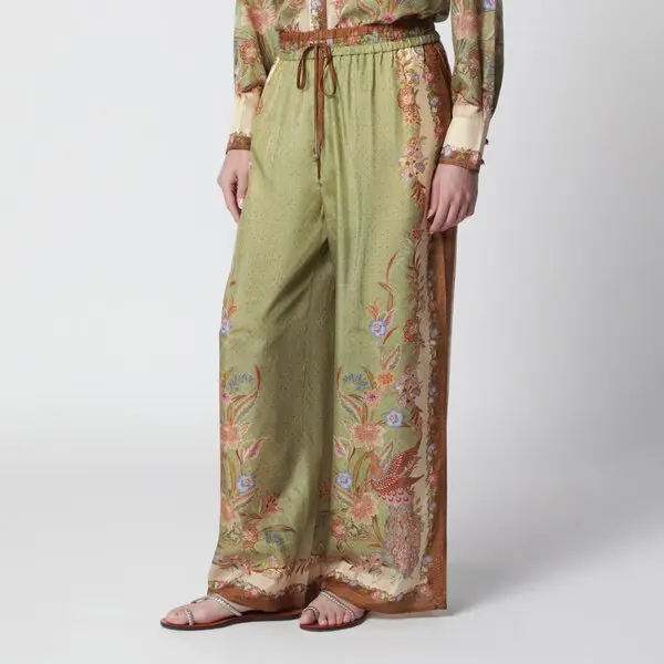 Zimmermann Indra Relaxed Floral Print Silk Trousers - Multicolor
