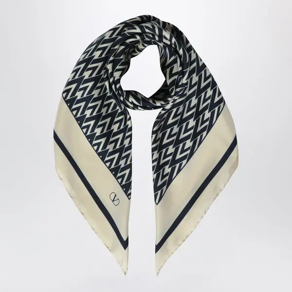 Valentino Garavani Toute La V Silk Scarf - Blue