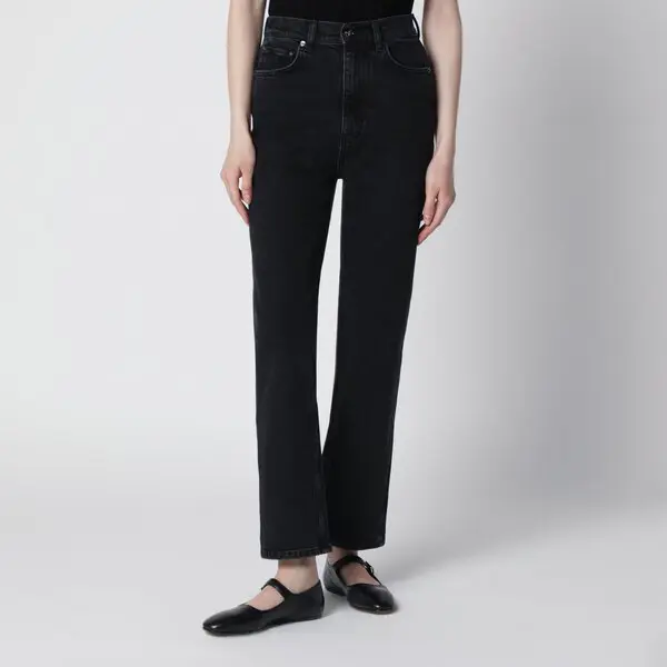 ANINE BING Jane High-rise Slim Jeans In Vintage Denim - Black