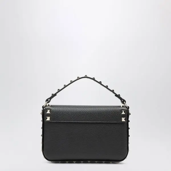 Valentino Garavani Rockstud Pouch In Grained Calfskin Leather - Black