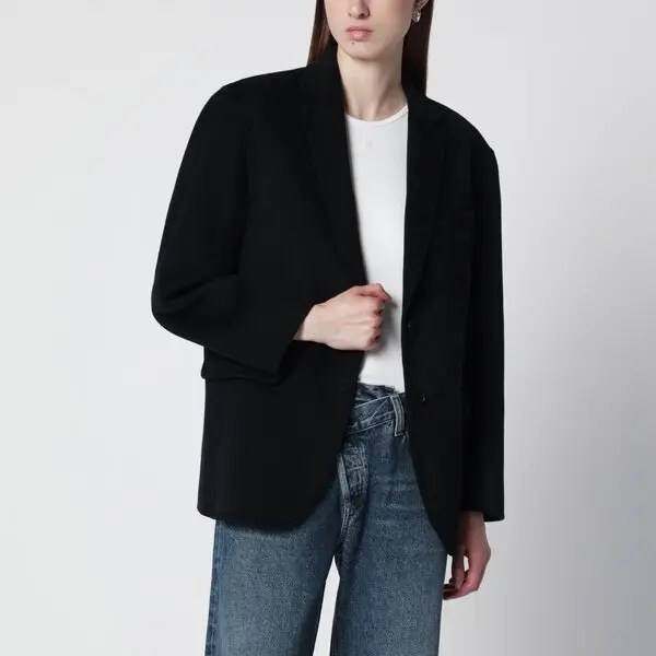 ANINE BING Quinn Oversized Wool-cashmere Blazer - Black