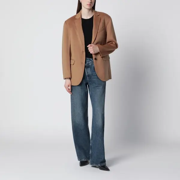 ANINE BING Quinn Blazer In Wool And Cashmere - Beige