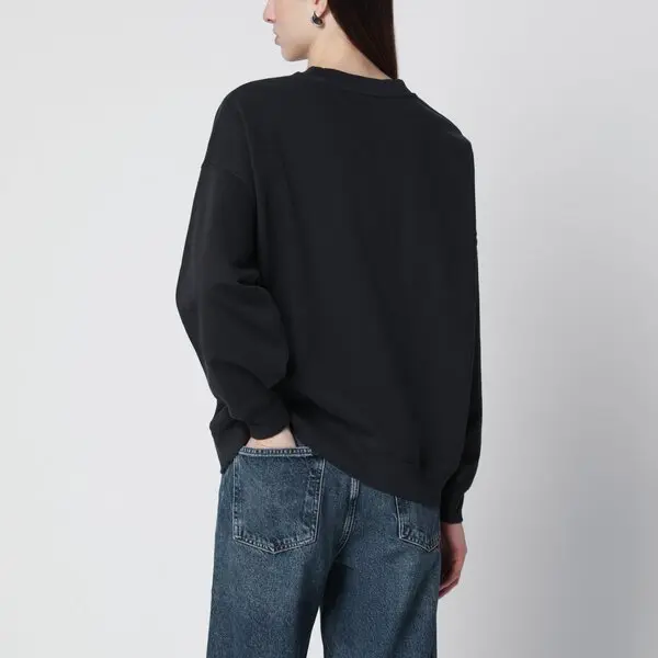 ANINE BING Miles Collegiate Cotton Sweatshirt - Black