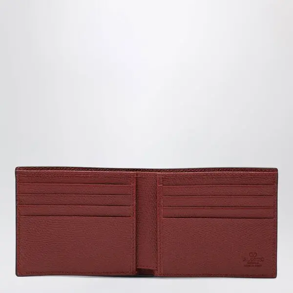 Valentino Garavani Dark Vlogo Signature Bi-fold Wallet - Red