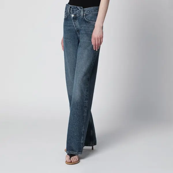 AGOLDE Arc Criss Cross Jeans In Dark Indigo Denim