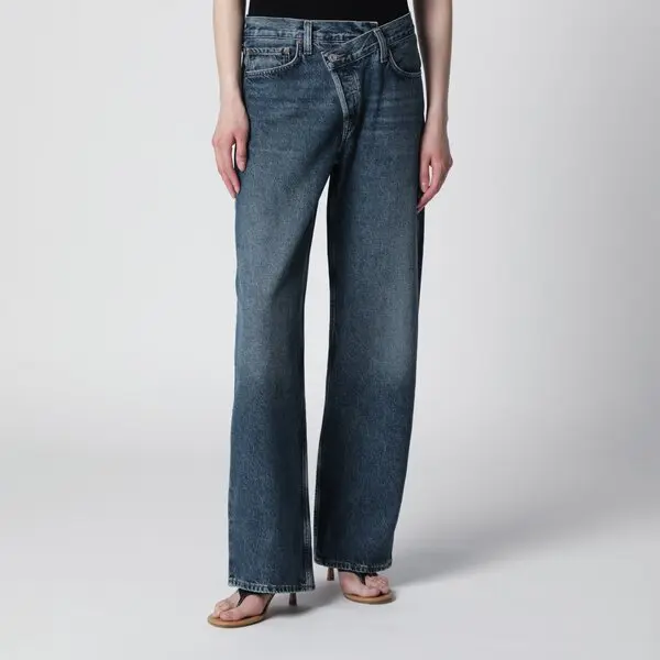 AGOLDE Arc Criss Cross Jeans In Dark Indigo Denim - Blue