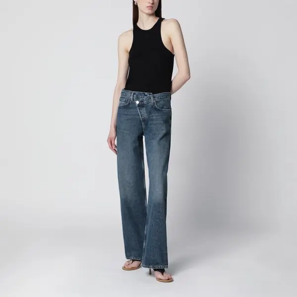 AGOLDE Arc Criss Cross Jeans In Dark Indigo Denim