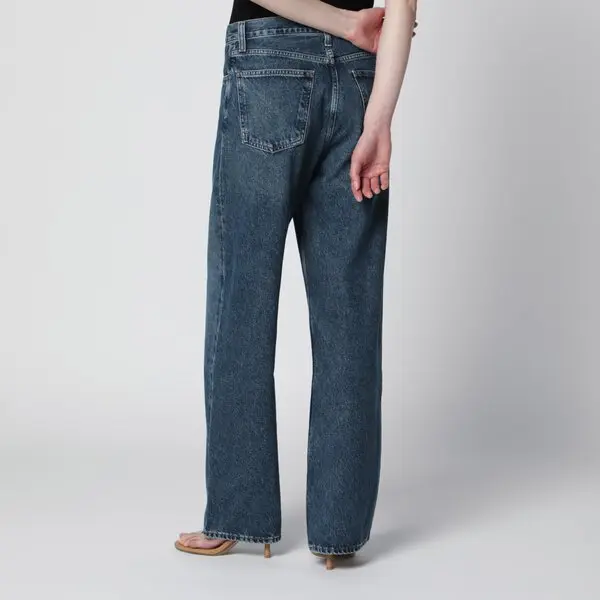 AGOLDE Arc Criss Cross Jeans In Dark Indigo Denim