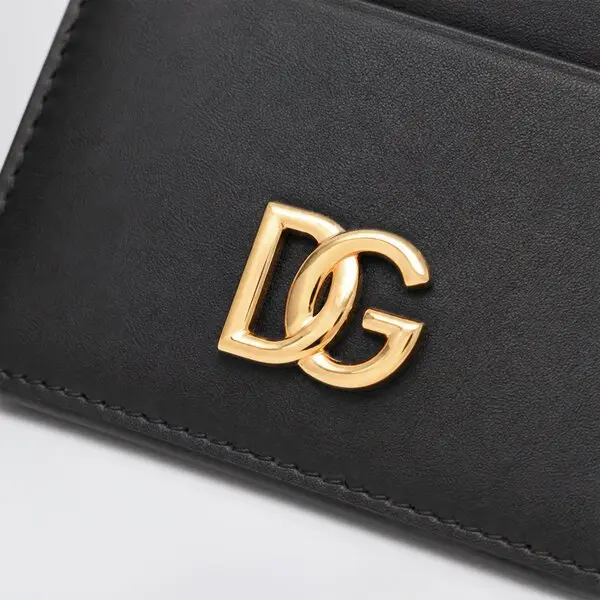 Dolce & Gabbana Leather Card Holder With Dg Logo - Black