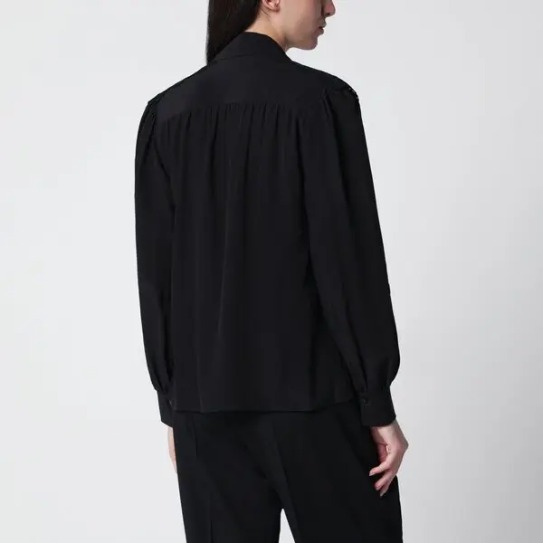 Chloé Silk Blouse With Lavallière Neck Tie And Lace Details