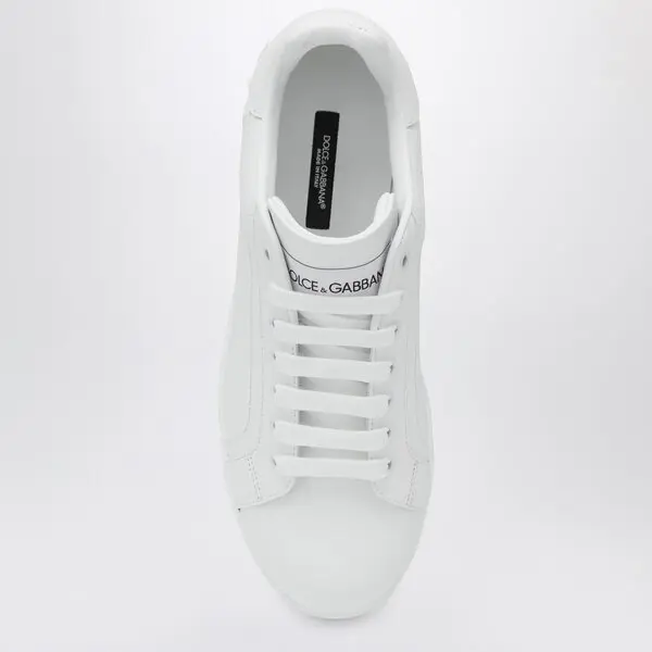 Dolce & Gabbana Portofino Leather Sneakers - White