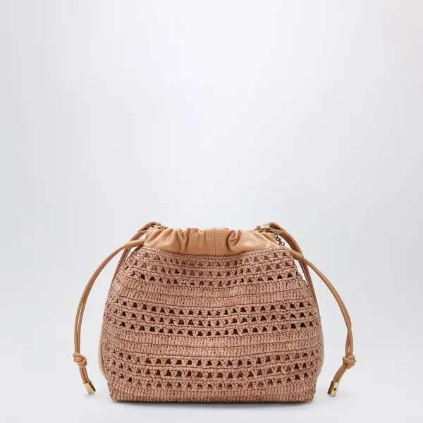 Chloé Mini Summer Banana Drawstring Raffia Bag
