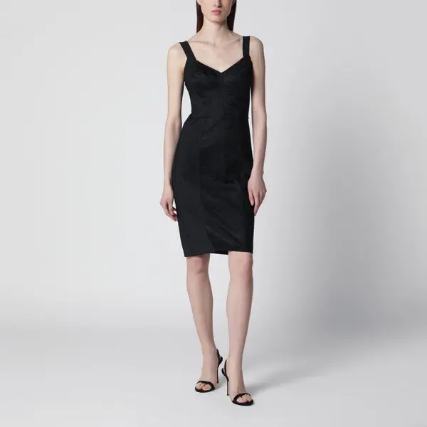 Dolce & Gabbana Lace Detail Sheath Dress - Black