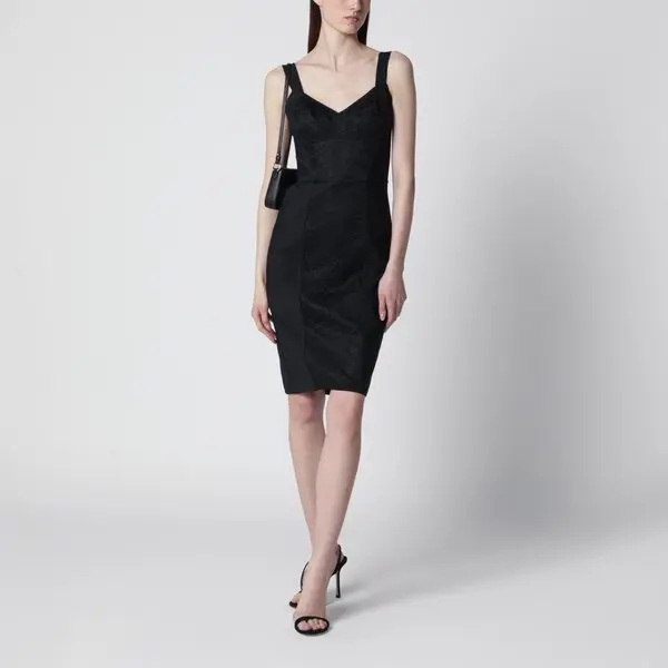 Dolce & Gabbana Lace Detail Sheath Dress - Black
