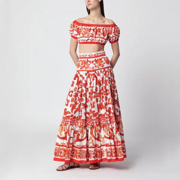 Dolce & Gabbana Maiolica-print Cotton Poplin Top