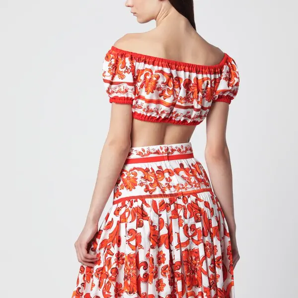 Dolce & Gabbana Maiolica-print Cotton Poplin Top