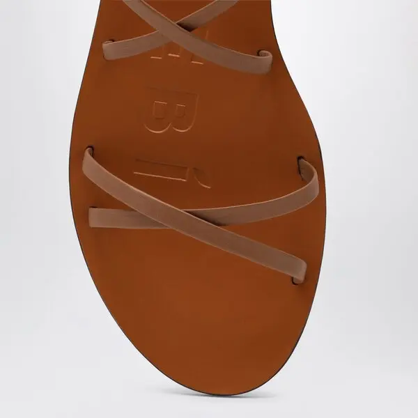 Manebí Cuoio Smooth Leather Crossover Sandals - Brown