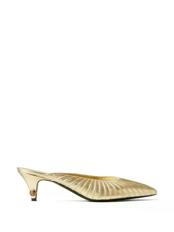Versace Metallic Nappa Mules 55 Mm - Gold