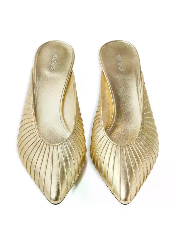 Versace Metallic Nappa Mules 55 Mm