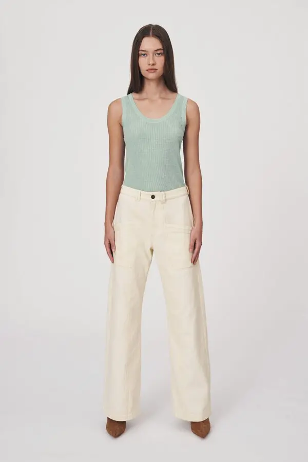 ROWIE Gio Creme Straight Leg Jeans