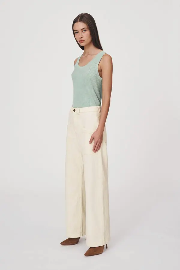 ROWIE Gio Creme Straight Leg Jeans