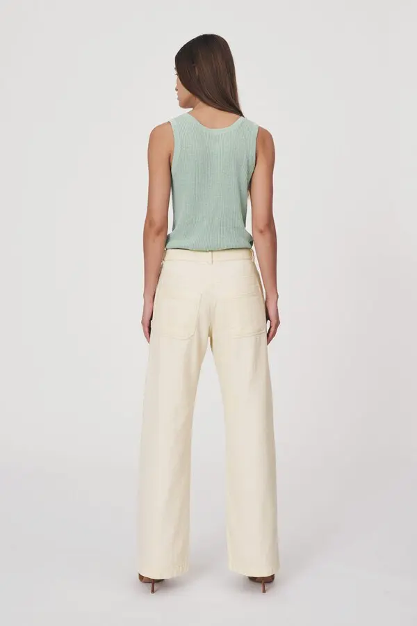 ROWIE Gio Creme Straight Leg Jeans