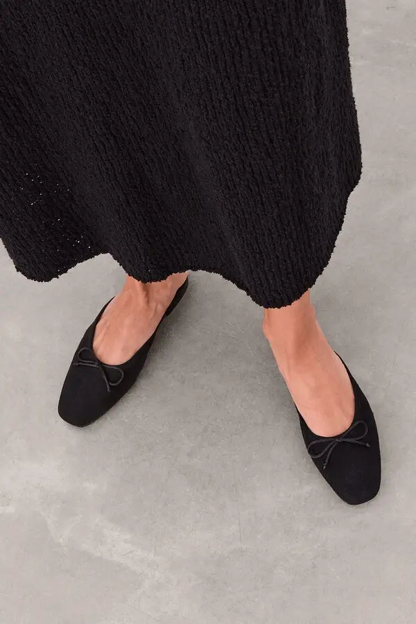 FLATTERED Malva Suede Ballet Mule - Noir