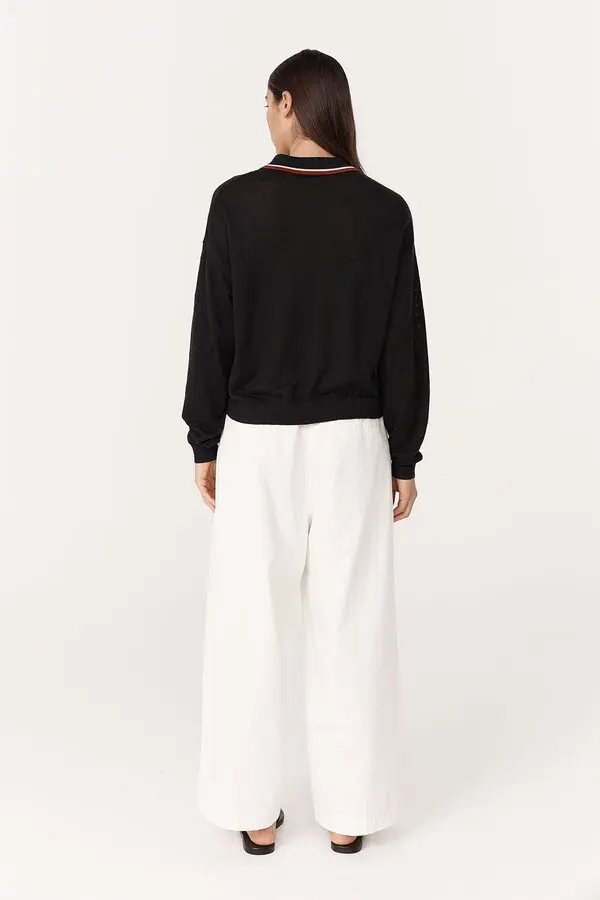 ROWIE Uma Linen Knit Polo