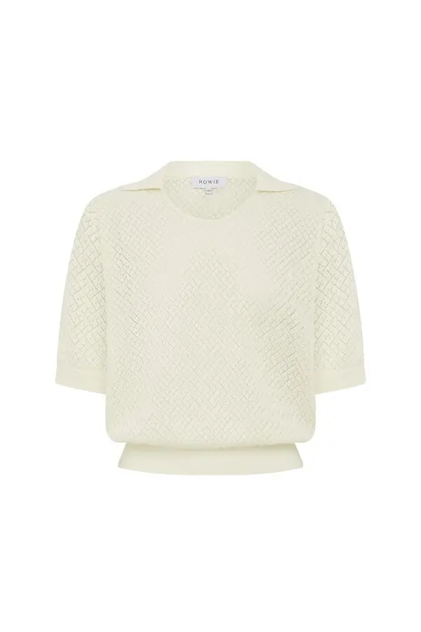 ROWIE Loretta Pointelle Knit Top