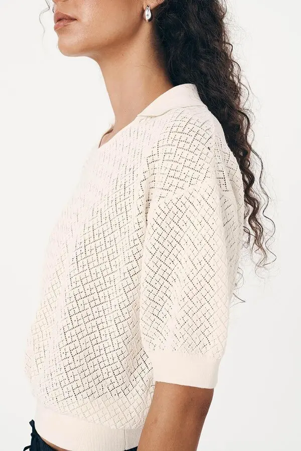ROWIE Loretta Pointelle Knit Top