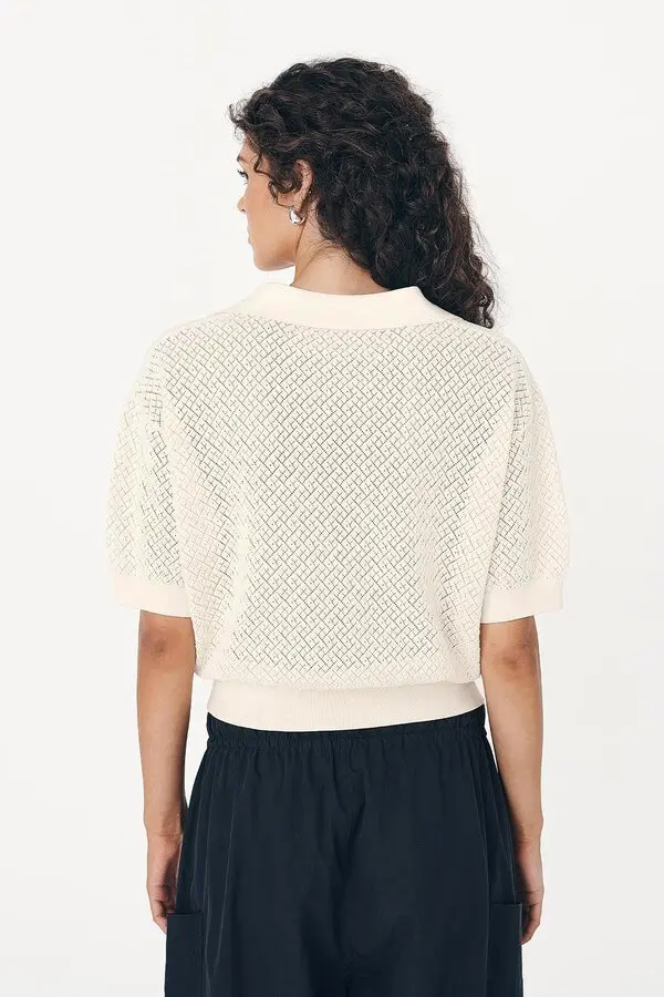 ROWIE Loretta Pointelle Knit Top