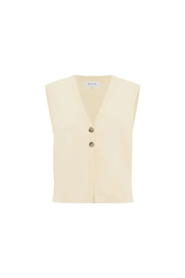 ROWIE Goldie Knit Vest - Creme