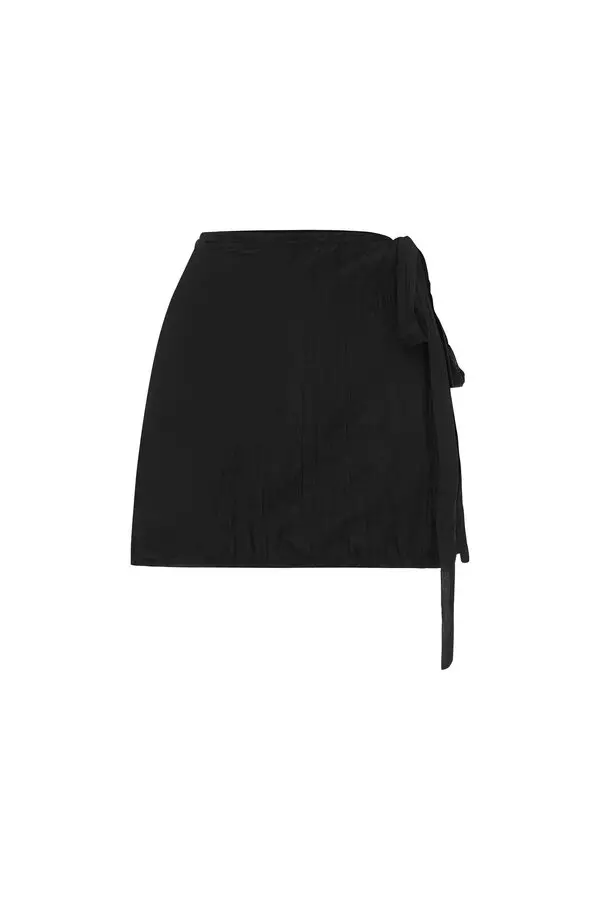 ROWIE Jole Silk Mini Wrap Skirt