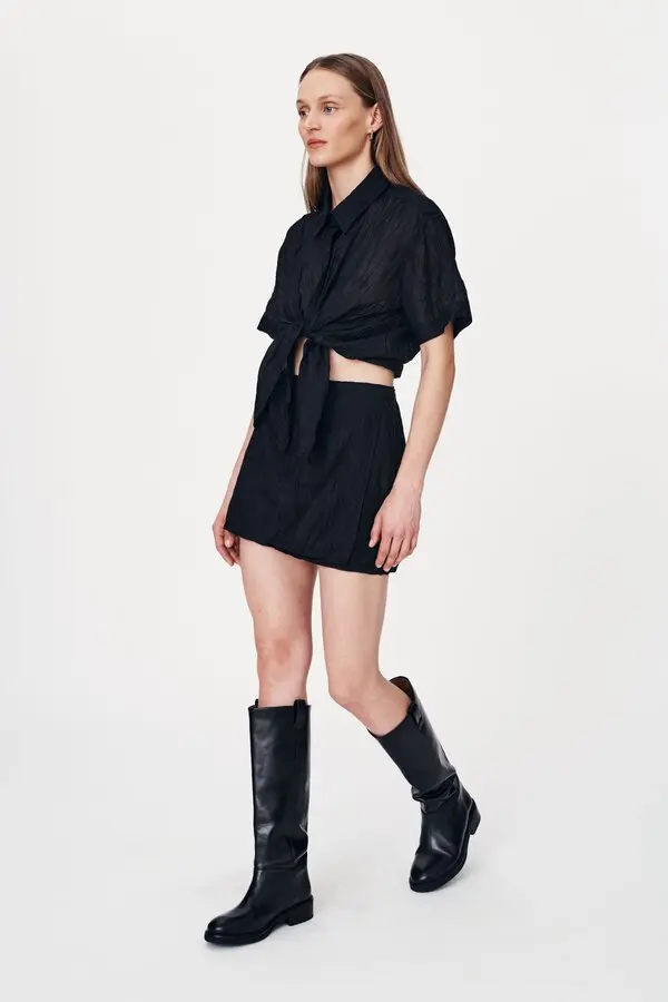 ROWIE Jole Silk Mini Wrap Skirt