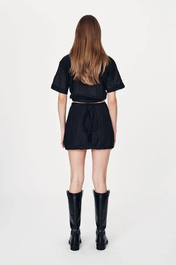ROWIE Jole Silk Mini Wrap Skirt