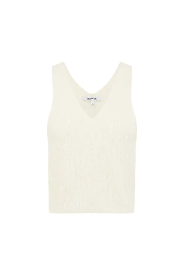 ROWIE Vivian Merino Knit Top - Bone