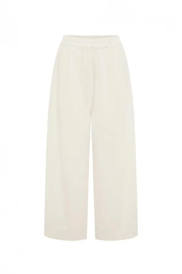 ROWIE Maryanne Barrel Leg Pants - Bone