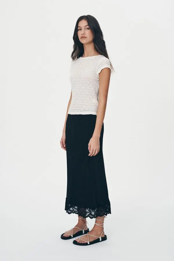 ROWIE Marina Silk Midi Skirt