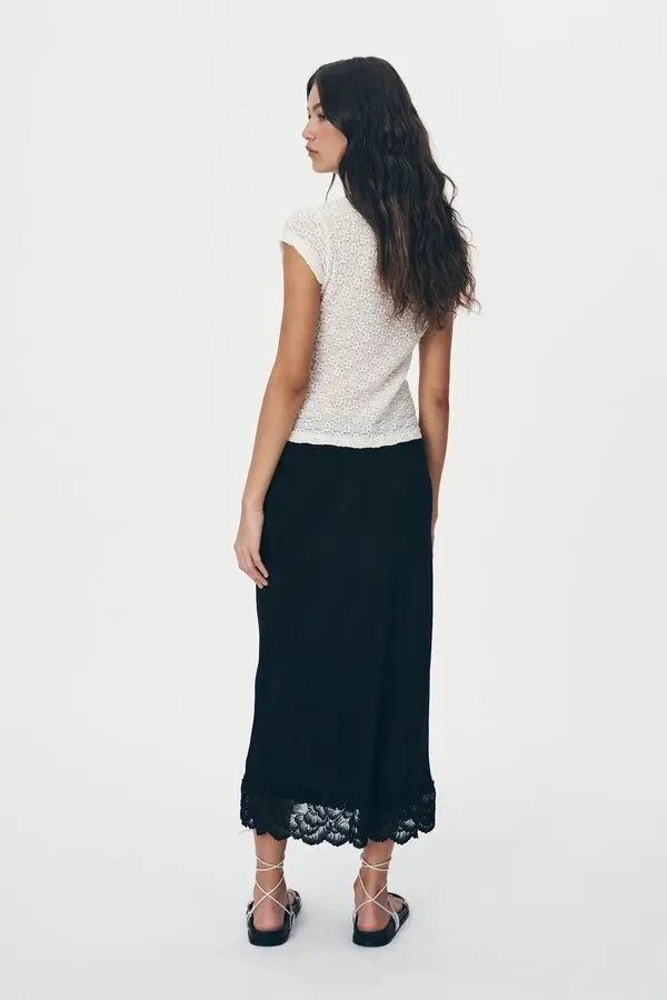 ROWIE Marina Silk Midi Skirt
