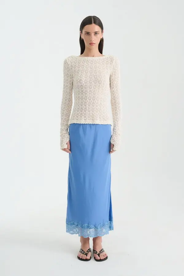 ROWIE Marina Silk Midi Skirt