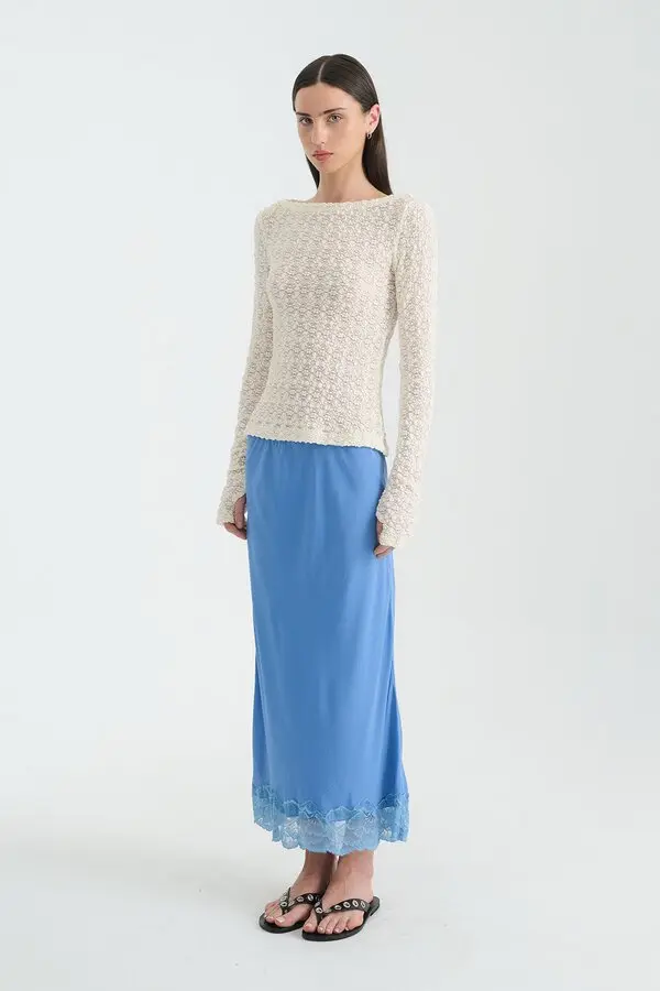 ROWIE Marina Silk Midi Skirt