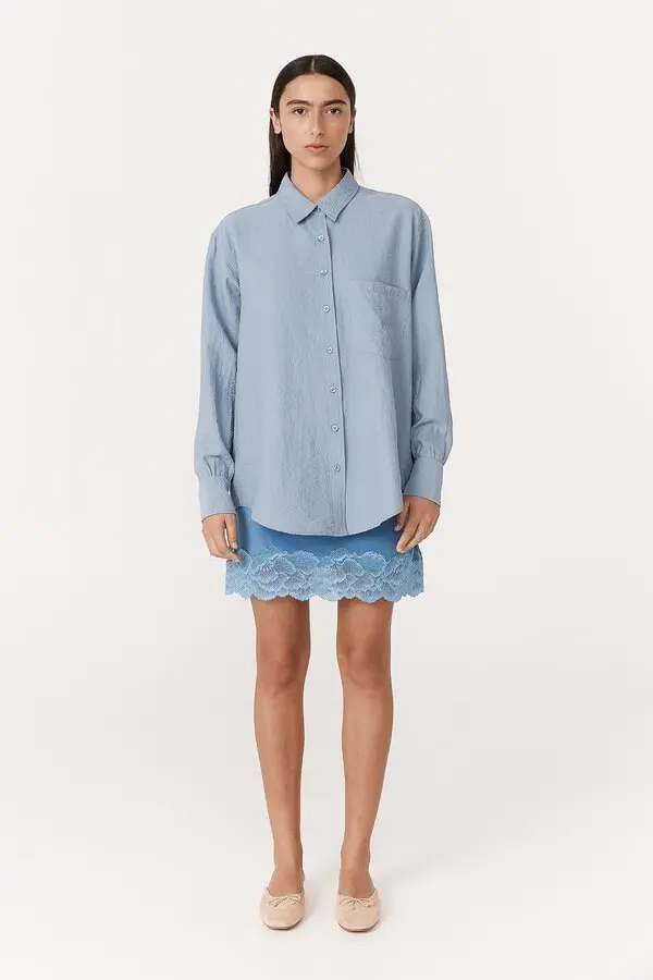 ROWIE Silk Mini Skirt With Lace Hem