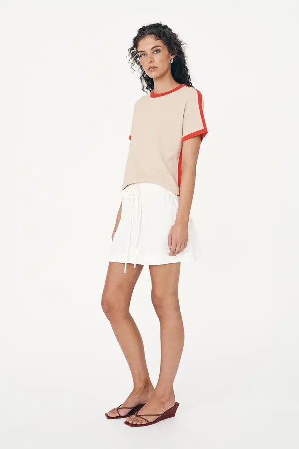 ROWIE Jessica Cargo Mini Skirt - Bone