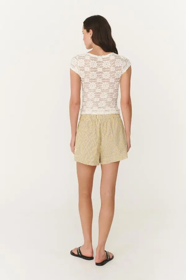 ROWIE Rocco Lace Boxer Shorts With Stripe Detail