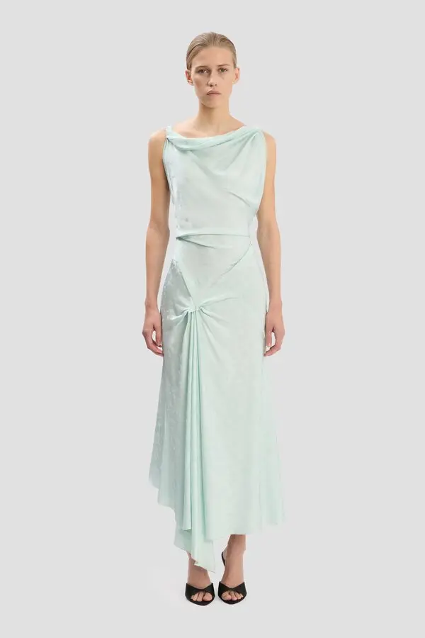 Victoria Beckham Posy Midi Dress - Aquamarine