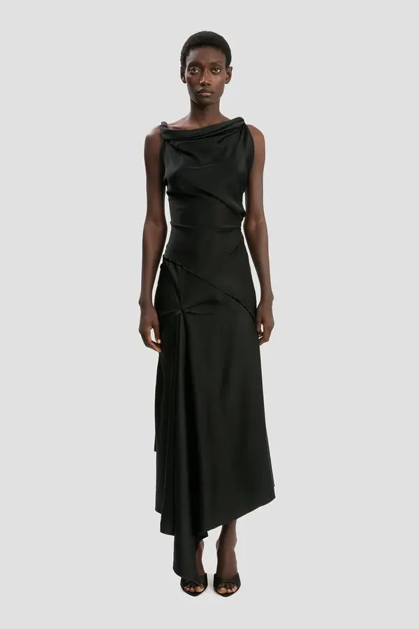 Victoria Beckham Posy Midi Dress - Black