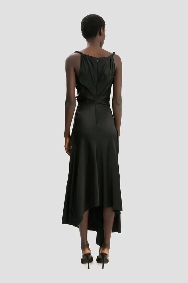 Victoria Beckham Posy Midi Dress - Black