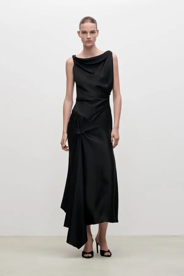 Victoria Beckham Posy Midi Dress - Black